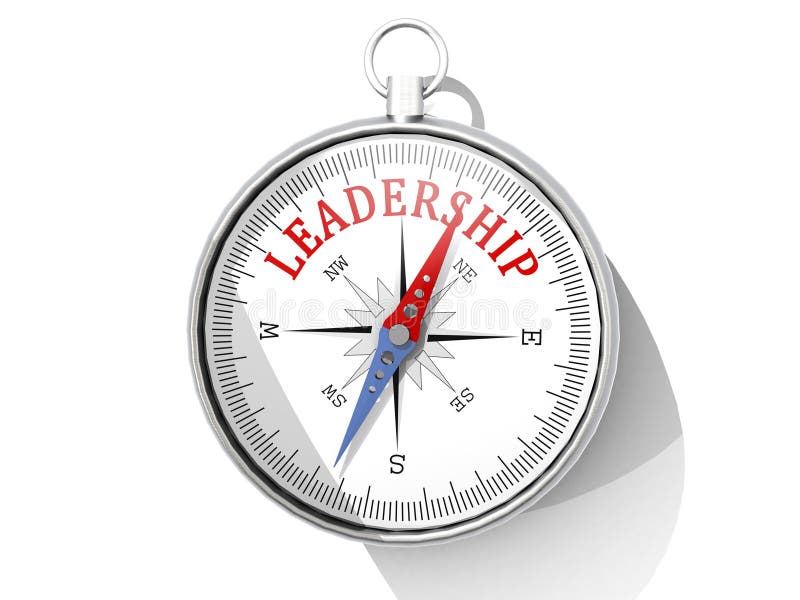 Leadership Word Printed on Compass Isolated Stock Illustration ...