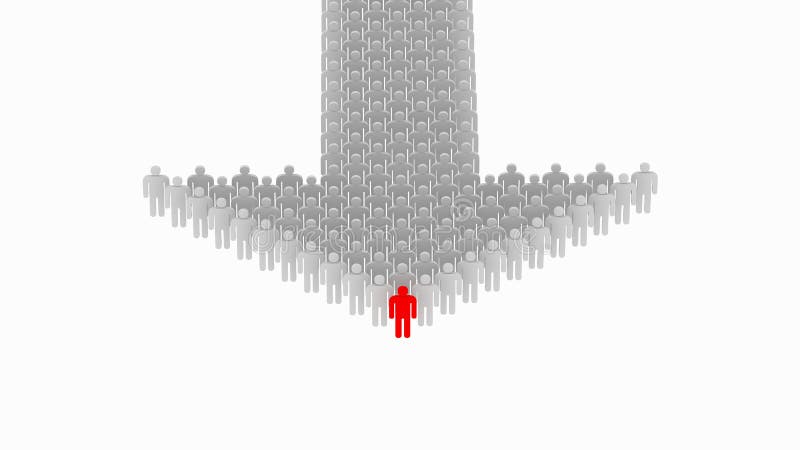 Leadership and Working Team Concept. Human Arrow Concept, 3d Stock ...