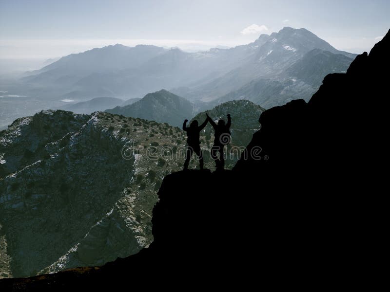 Leading Climbers and Successful Movements at the Summit Stock Photo ...