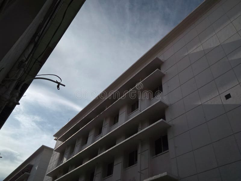 Leading of Line between 2 Building Exterior Stock Photo - Image of ...