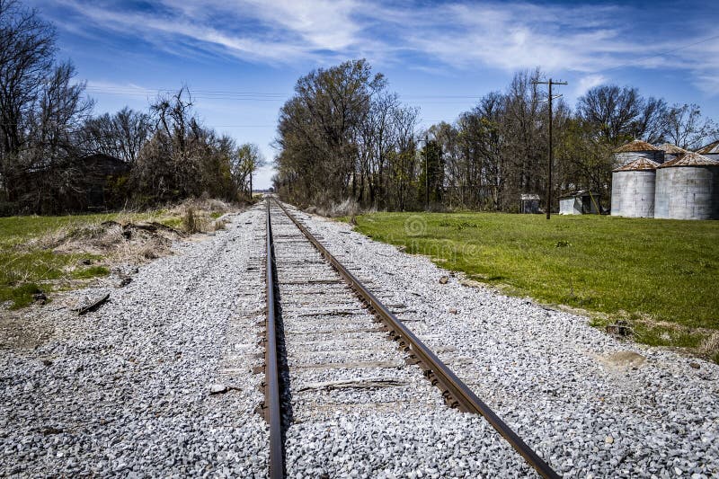Leading Line Railroad Tracks Image. Stock Photo - Image of urban, train ...