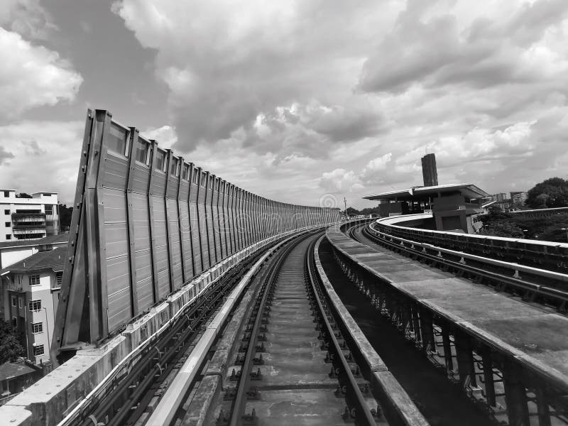 Leading Line of a Railway Track Line Stock Image - Image of railway ...