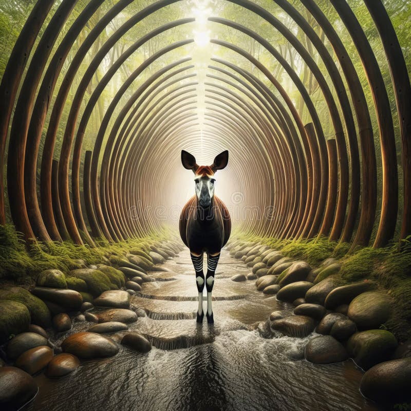 Leading Lines Path To Okapi Shot Using a Path or Stream within a Stock ...