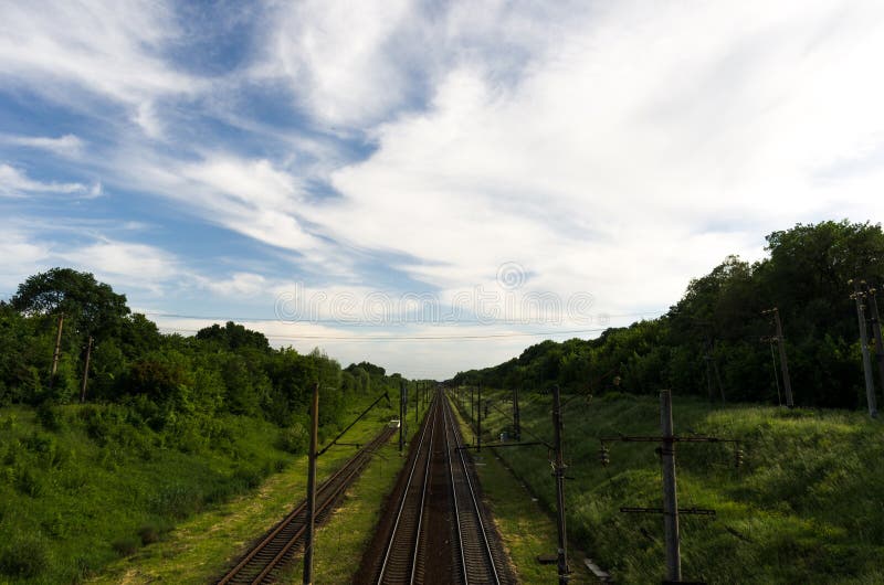 The Leading Road. Railway. a Long Way Stock Image - Image of away ...