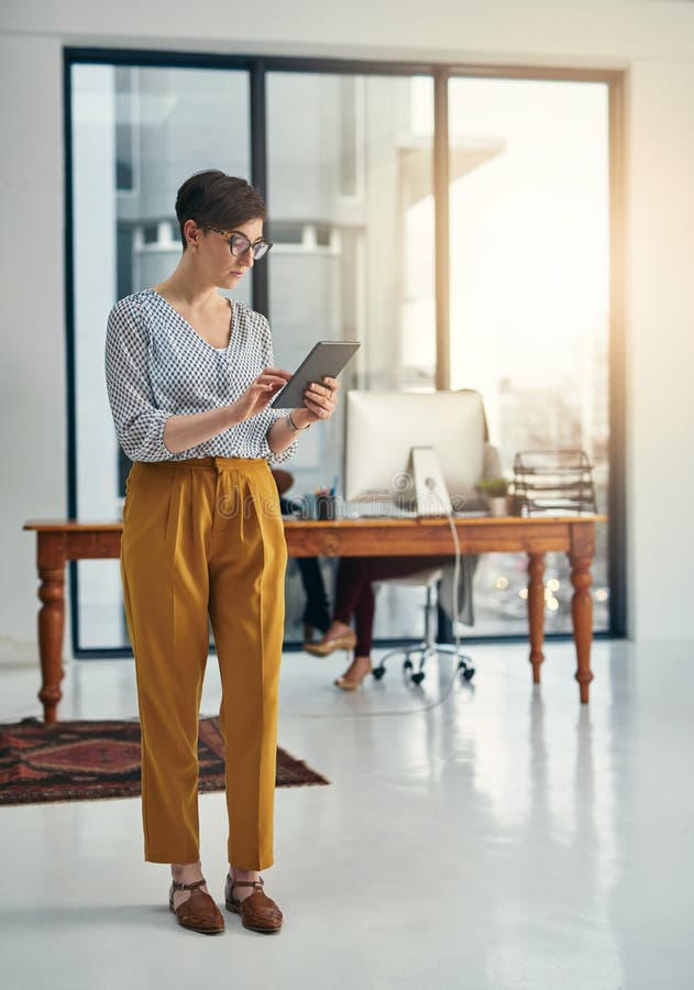 Leading the Way To Success. a Young Creative Working on a Digital ...