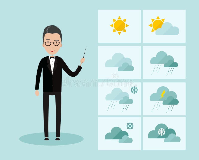 Leading Weather Forecast stock illustration. Illustration of label ...