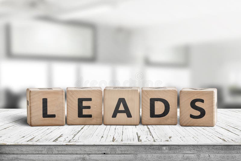 Leads Sign in a Bright Office Environment Stock Image - Image of ...