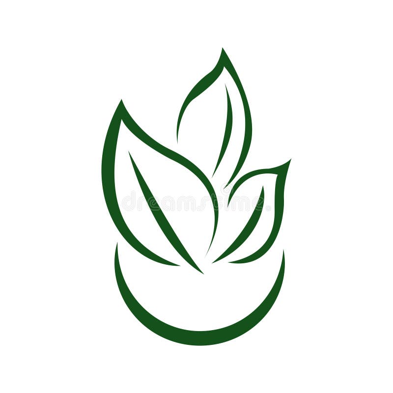 Various Shapes of Green Leaves of Trees and Plants Logo Vector Icon ...