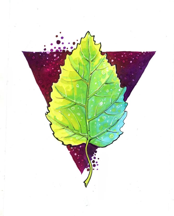 Leaf Background of a Triangle Stock Illustration - Illustration of ...