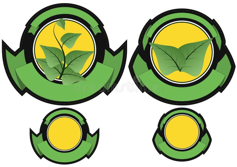 Leaf badge stock vector. Illustration of environmental - 29304202