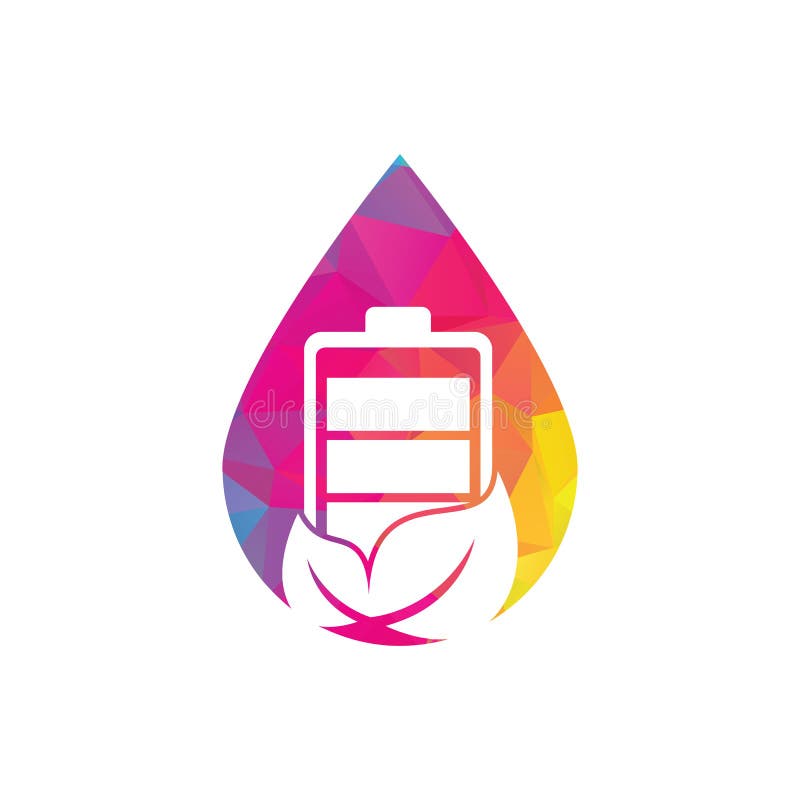 Leaf Battery Drop Shape Concept Logo Design Vector Icon. Stock Vector ...