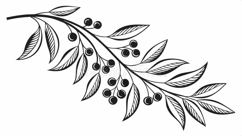 Leaf and Berry Corner Design, Nature-inspired Decorative Botanical ...