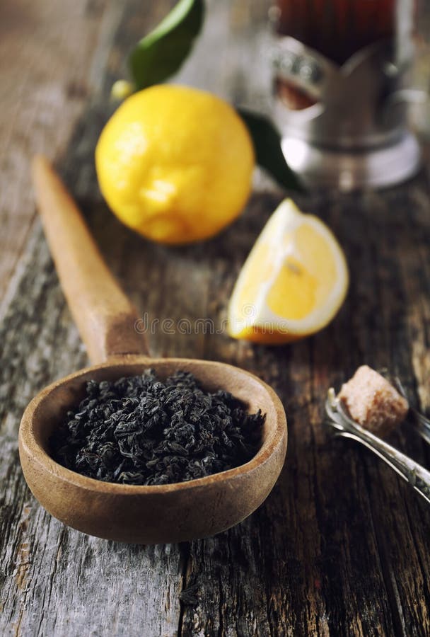 Black Tea with Lemon and Honey Stock Image - Image of black, beverage ...