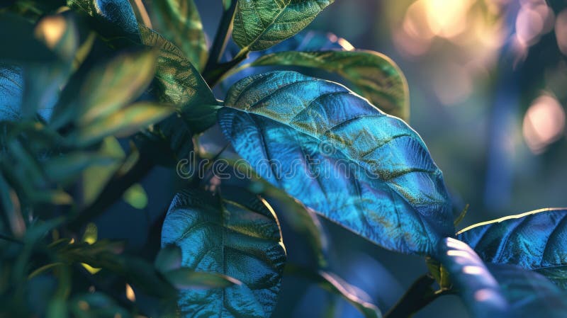A Leaf with a Blue Hue is Shown in the Image Stock Image - Image of ...