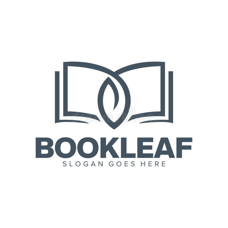Minimalist leaf book logo stock vector. Illustration of library - 307010671
