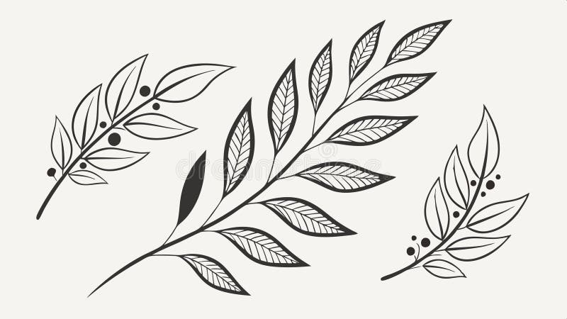 Leaf Branch Set, Botanical Nature Vector Design Illustration Graphic ...