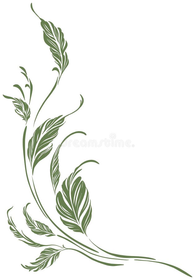 Leaf Branches Corner Design Decorative Ornament Stock Illustration ...
