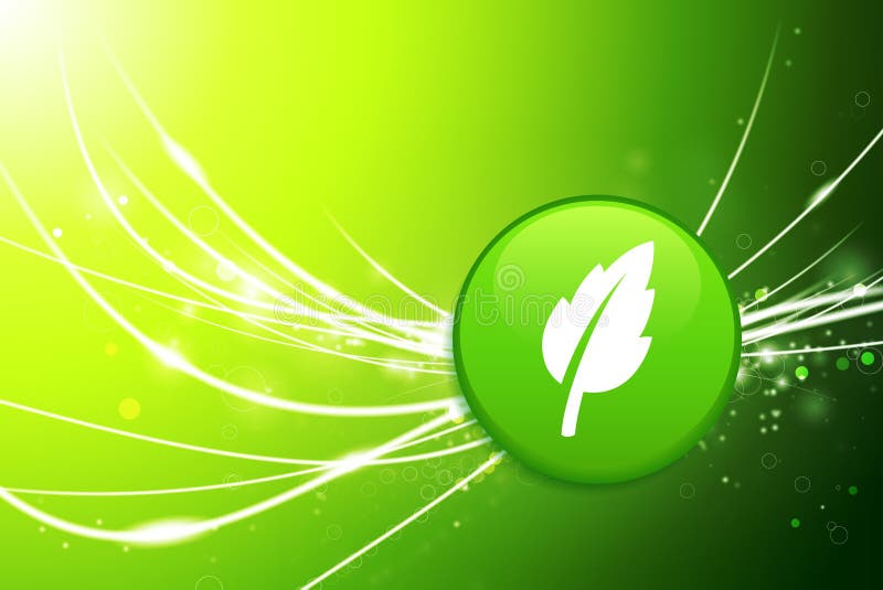 Leaf button icon stock vector. Illustration of circle - 6050317