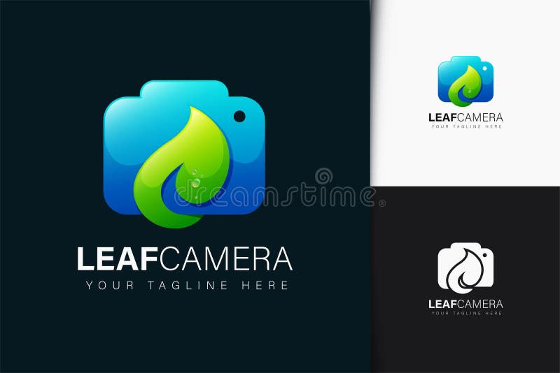 Leaf Camera Logo Design with Gradient Stock Vector - Illustration of ...