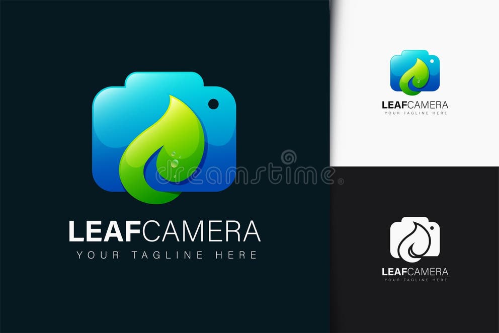 Leaf Camera Logo Design with Gradient Stock Vector - Illustration of ...