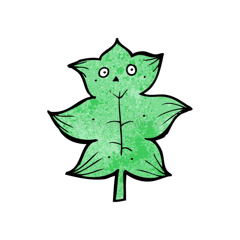 Leaf cartoon character stock vector. Illustration of thinking - 38050486
