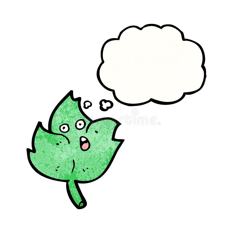 Leaf cartoon character stock vector. Illustration of thinking - 38050486