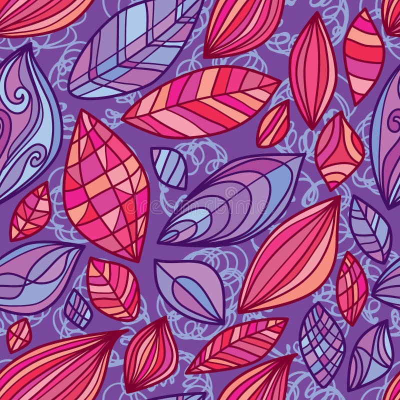 Leaf Character Flower Behind Crazy Seamless Pattern Stock Vector ...