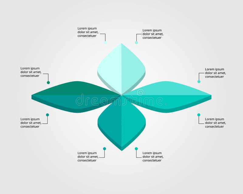 Leaf Chart Template for Infographic for Presentation for 8 Element ...