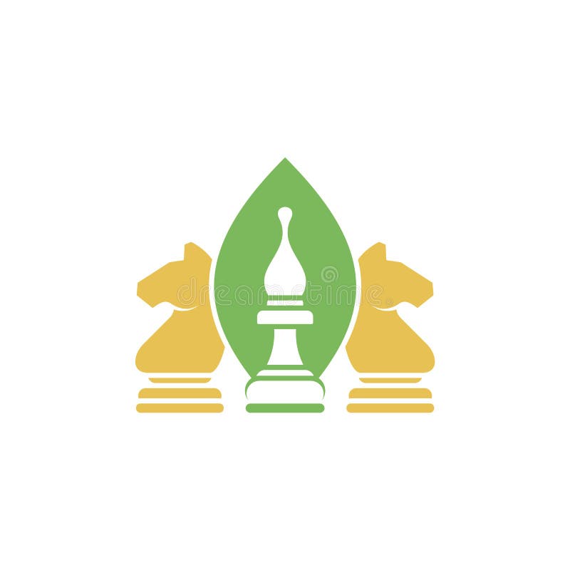 Leaf Chess Logo Design Vector Illustration, Creative Chess Logo Design ...