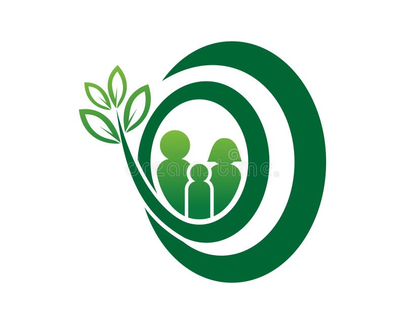 Leaf Circle Family Logo Icon Template Stock Vector - Illustration of ...