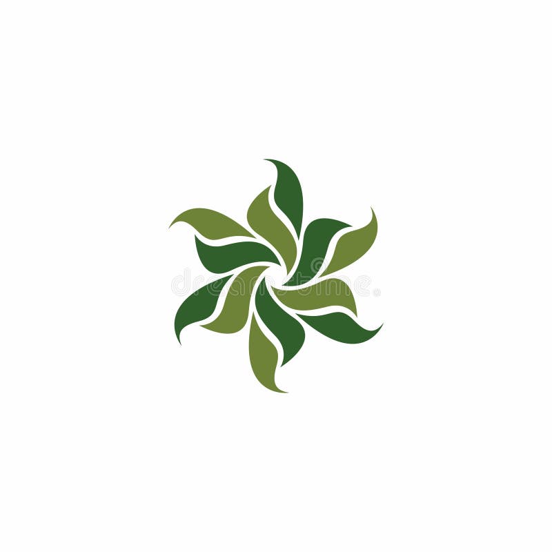 Leaf Circle Logo Design. Organic Leaf Icon Stock Illustration ...