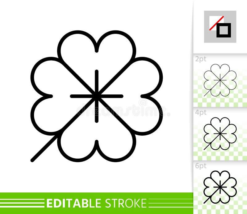 Leaf Clover Foliage Simple Thin Line Vector Icon Stock Vector ...