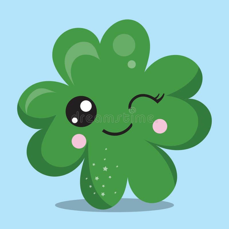 LEAF CLOVER SMILE 13 stock vector. Illustration of vector - 197985488