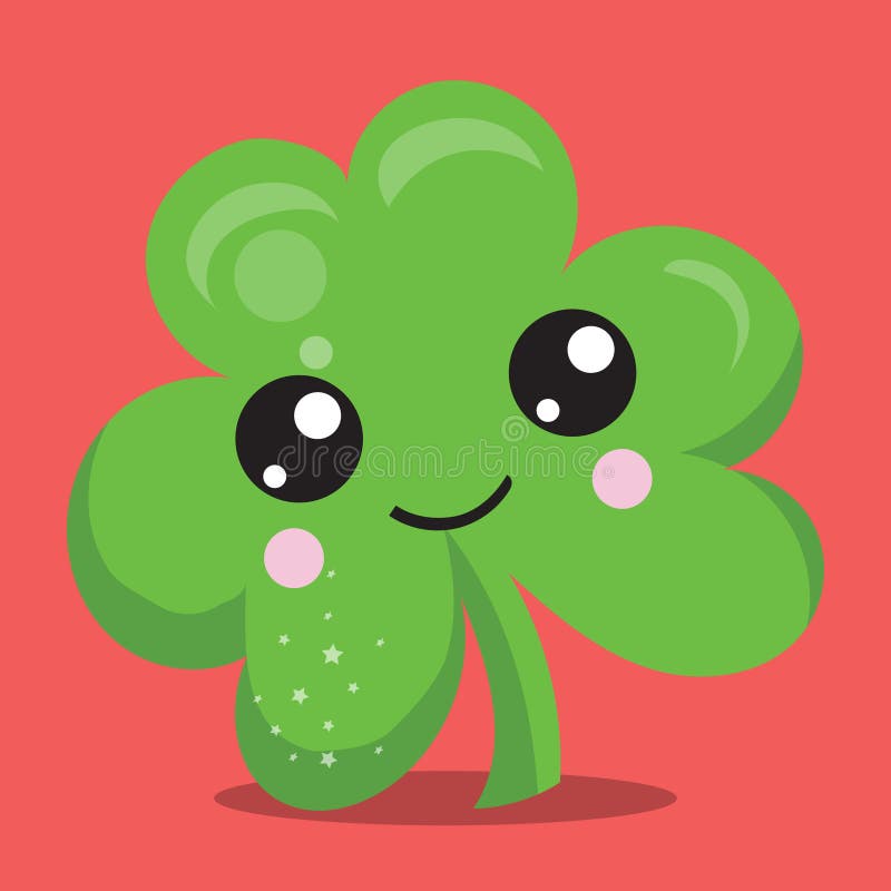 Leaf clover smile 13 stock vector. Illustration of vector - 197985488