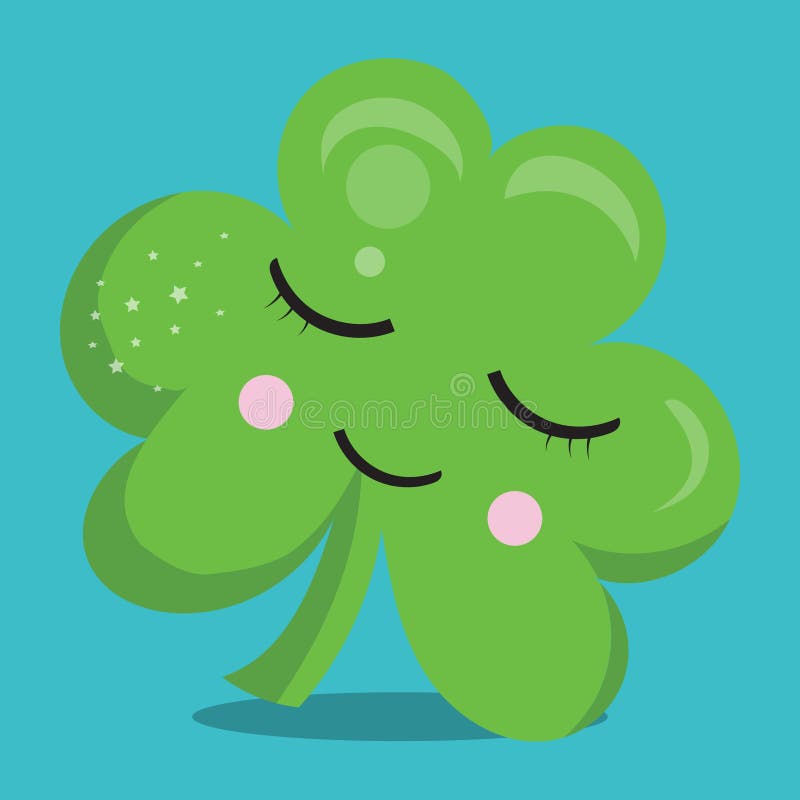 Leaf clover smile 13 stock vector. Illustration of vector - 197985488