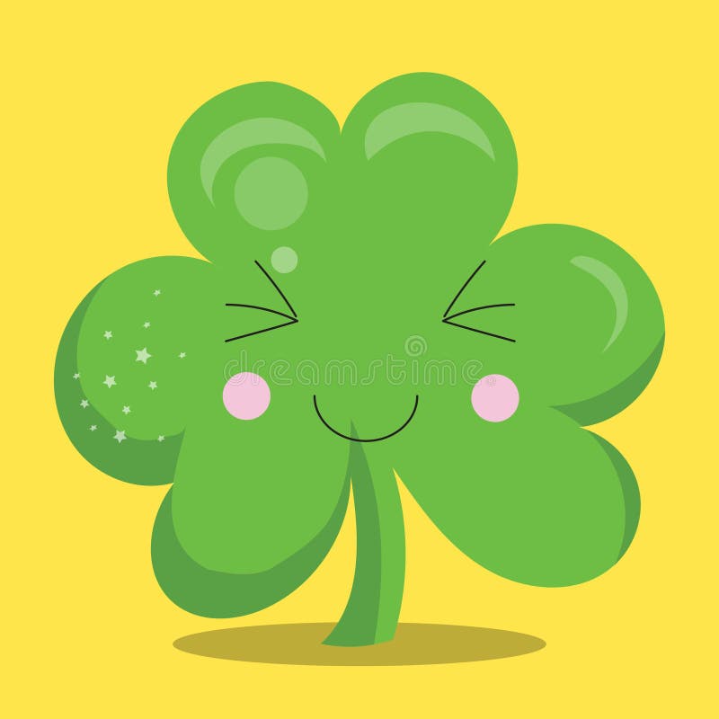 Leaf clover smile 13 stock vector. Illustration of vector - 197985488