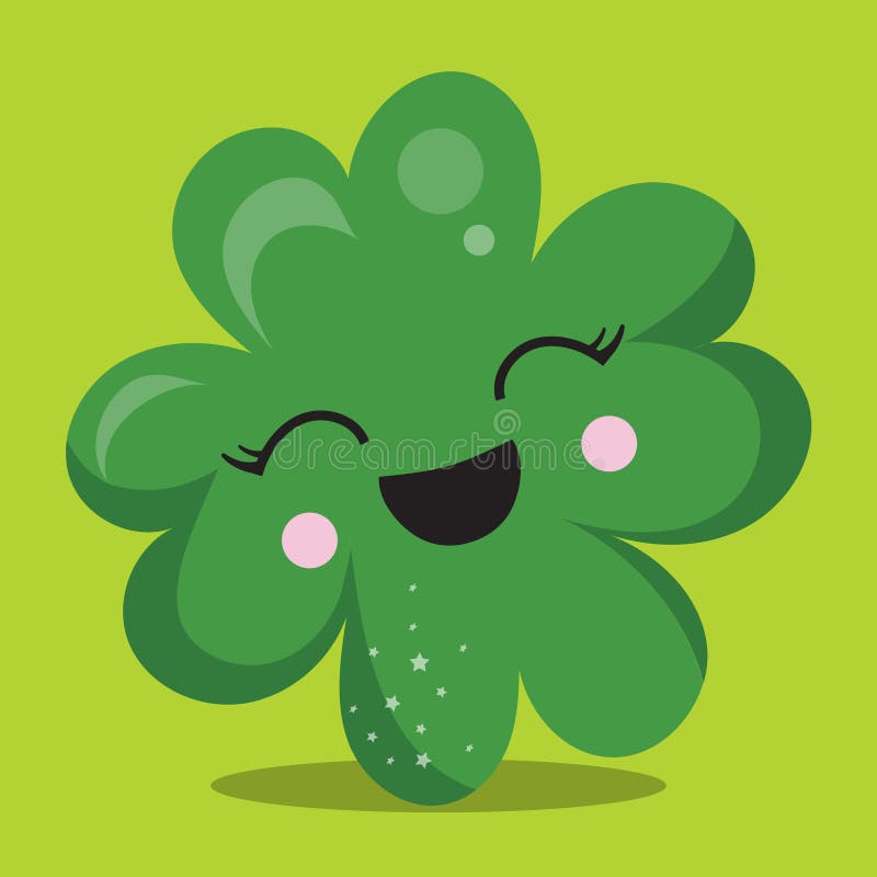 LEAF CLOVER SMILE 13 stock vector. Illustration of vector - 197985488