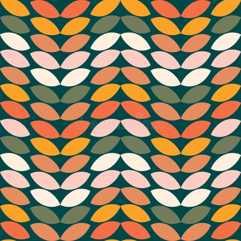 Autumn Leaves on a Green Background. Seamless Cute Pattern with ...