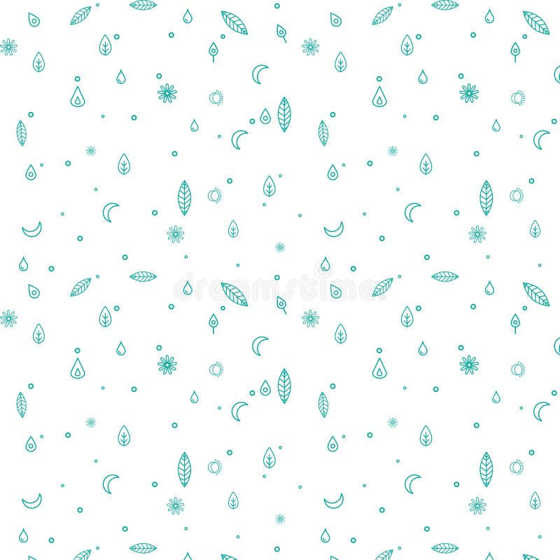 Leaf Crescent Moon Water Drop Flower Eyes Pattern for Clothing ...