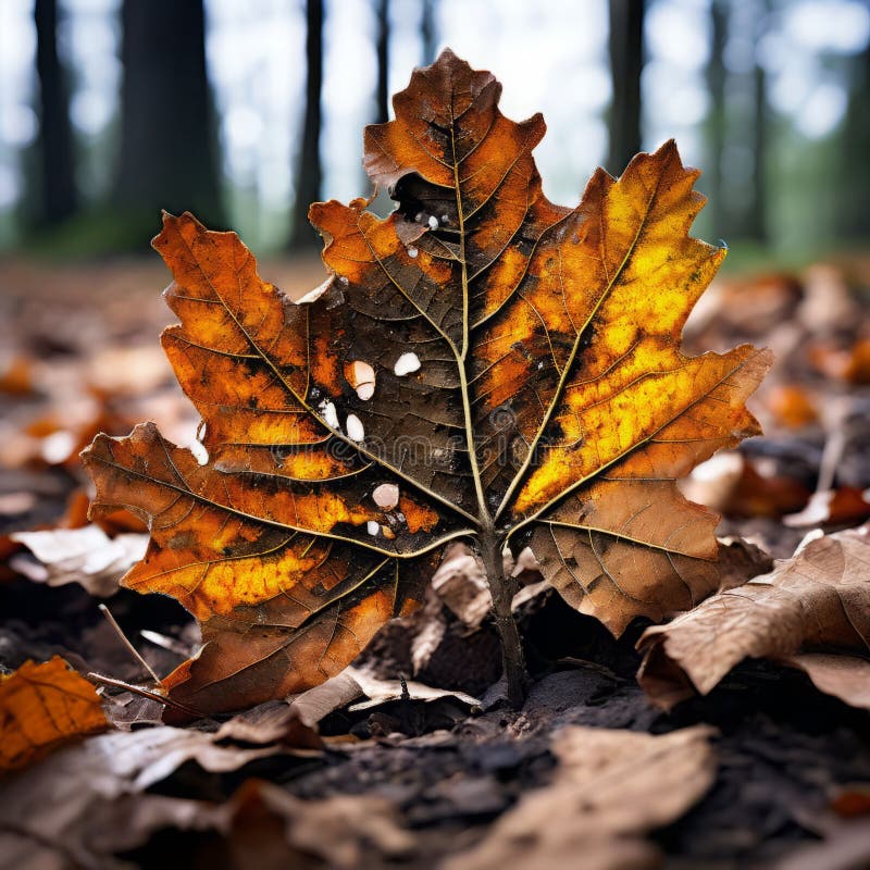 Leaf Decomposition the Breakdown and Decay of Ash Tren Stock Image ...