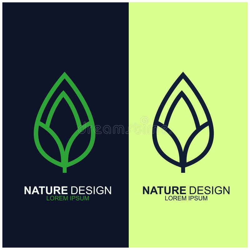 Leaf design logo Template stock vector. Illustration of circle - 182327981