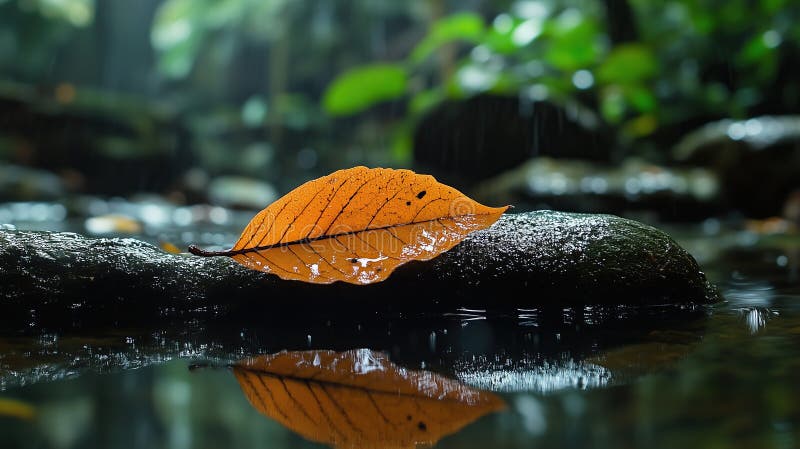 Leaf Dissolving Under Acid Rain Stream Stock Image - Image of ...