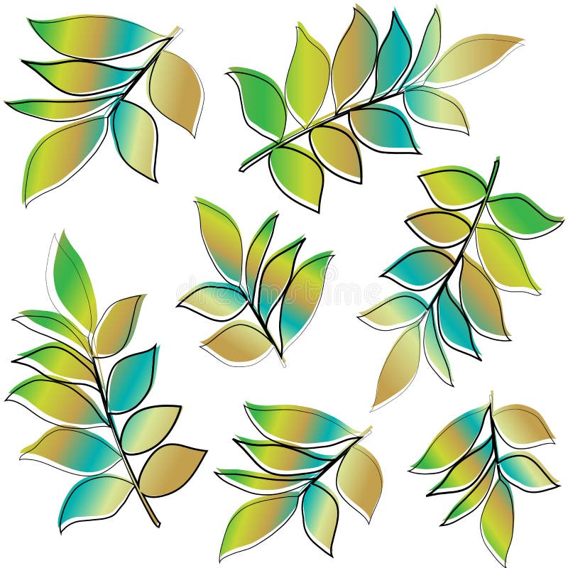 Leaf with Drawing and Watercolor Stock Vector - Illustration of ...
