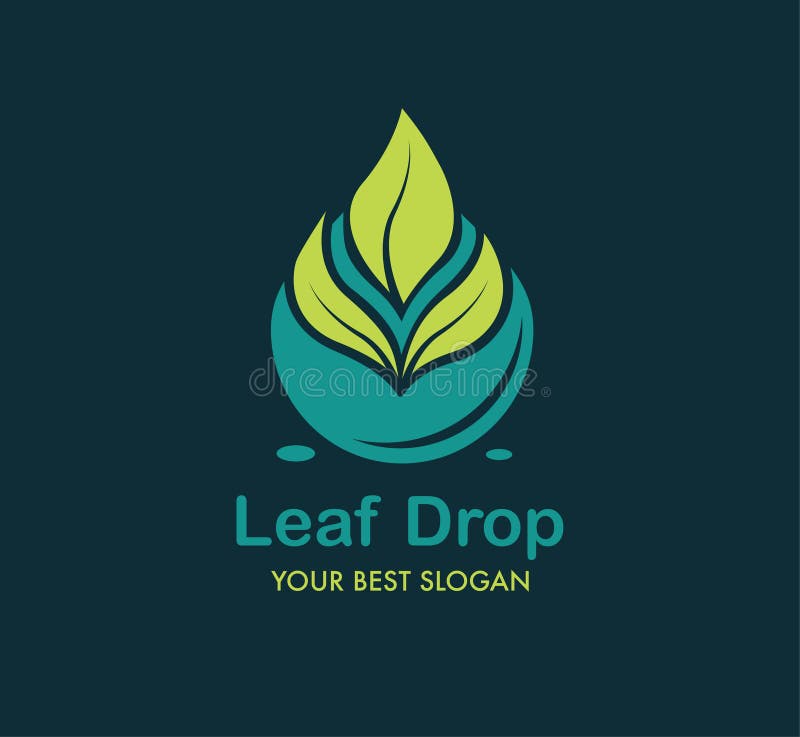 Leaf Drop, Eco-Friendly Logo with Leaf Inside Water Drop Stock ...