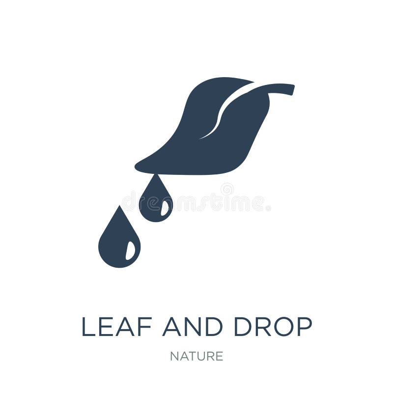 Leaf and Drop Icon in Trendy Design Style. Leaf and Drop Icon Isolated ...