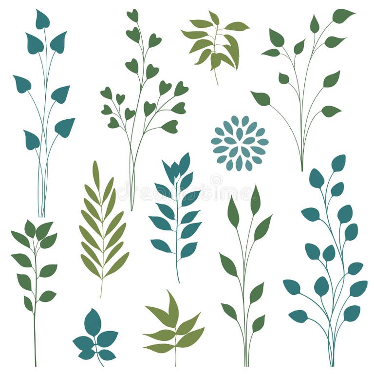 Various Leaf Design Elements Stock Illustrations – 17,371 Various Leaf ...