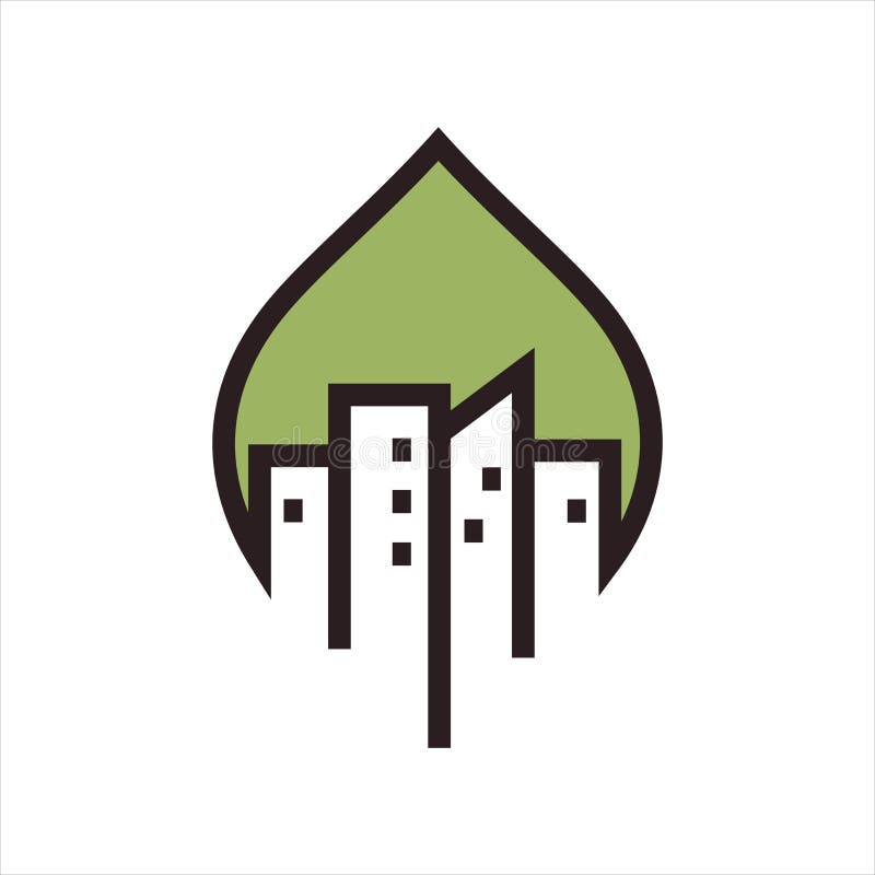 Leaf End Building Vector Logo Graphic Modern Stock Vector ...
