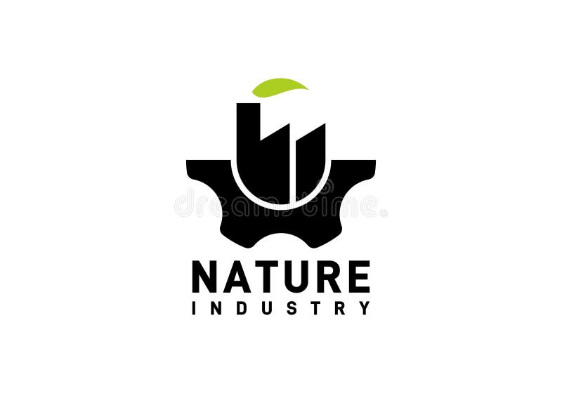 Leaf Energy Factory Gear Logo Icon Design Stock Vector - Illustration ...