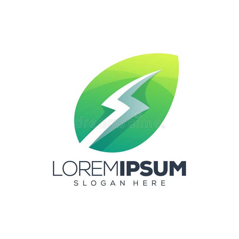 Leaf Energy Logo Design Vector Illustration Stock Illustration ...