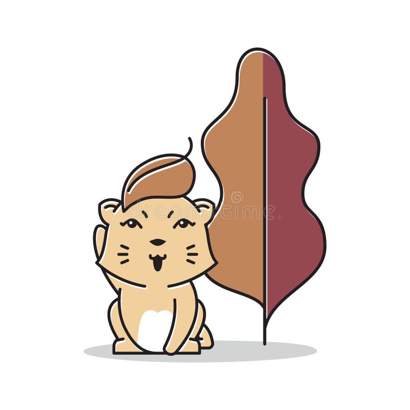 Leaf Fall Cat Kitten Autumn Season Cartoon Stock Vector - Illustration ...